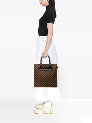 LOUIS VUITTON 2010 Damier Ebene Venice Sac Plat Gm Tote Bag - Brown