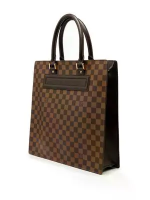 LOUIS VUITTON 2010 Damier Ebene Venice Sac Plat Gm Tote Bag - Brown