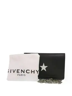 Givenchy Leather Pandora Star Wallet On Chain - Black