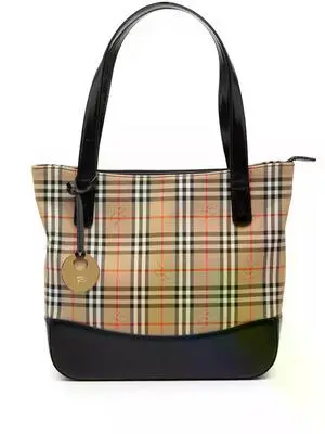Burberry Haymarket Check Canvas Tote Bag - Neutrals