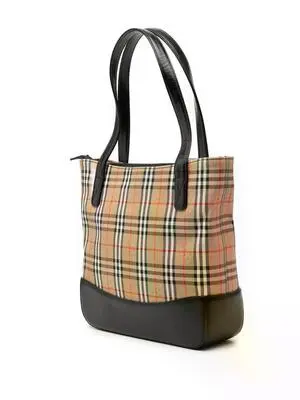 Burberry Haymarket Check Canvas Tote Bag - Neutrals