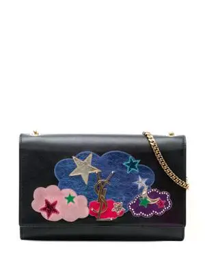 Saint Laurent 2016 Medium Lambskin Monogram Kate Crossbody Bag - Black