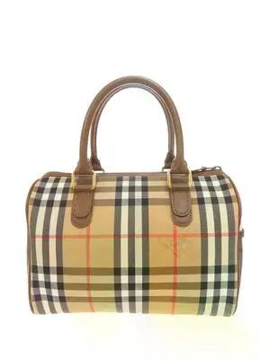 Burberry Haymarket Check Boston Satchel - Neutrals