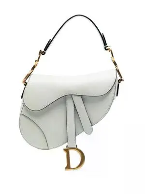 Dior 2020 Mini Grained Calfskin Saddle Satchel - White