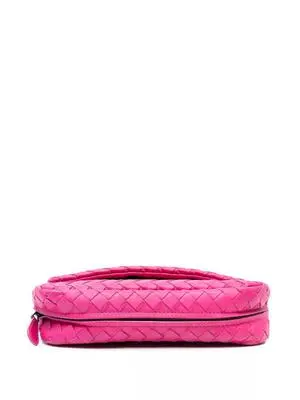 Bottega Veneta Mini Nappa Intrecciato Expandable Chain Flap Crossbody Bag - Pink