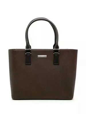 Brown Textured Leather Totes