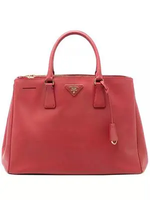 Prada Galleria Double Zip Satchel - Red