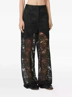 Sportmax Floral-lace Trousers - Black
