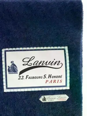 LANVIN Logo-appliqué Fringed Scarf - Blue