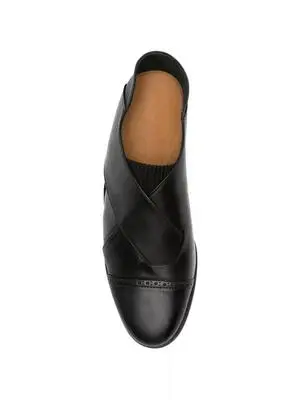 NULLUS Cap Toe Criss-cross Loafers