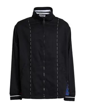 Versace Bright Polyester And Cotton Jacket - Black