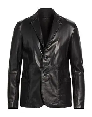 Street Leathers Collared Jackets For Men