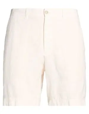 120% Lino Casual Linen Shorts - White
