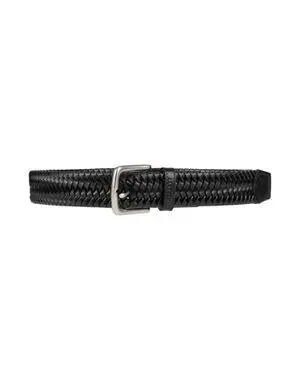 HACKETT Leather Belt With Logo - Black