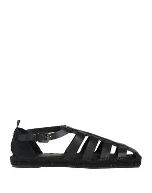 CastaÑer Leather Espadrille Sandals - Black