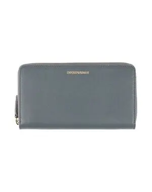 Emporio Armani Wallet Lambskin, Cow Leather, Polyurethane - Grey