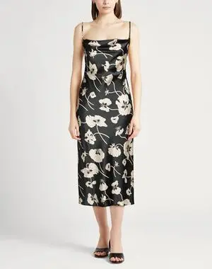 REALLY WILD Silk Floral Print Midi Dress