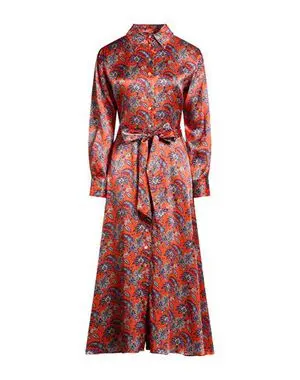 REALLY WILD Silk Paisley Print Midi Shirt Dress
