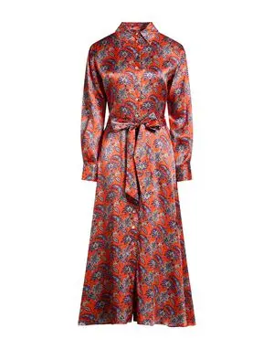 REALLY WILD Silk Paisley Print Midi Shirt Dress