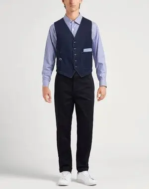 BERNA Tailored Cotton Vest - Blue