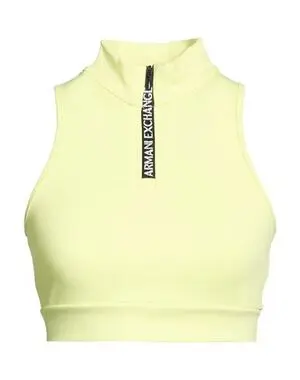 Armani Exchange Sleeveless High Neck Half-zip Sports Top - Green