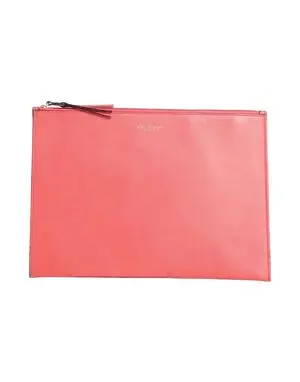 THE BRIDGE Large Pebbled Leather Clutch - Red