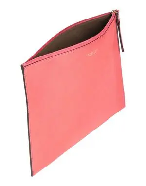 THE BRIDGE Large Pebbled Leather Clutch - Red