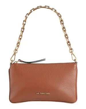 LA MARTINA Pebbled-leather Handbag - Brown