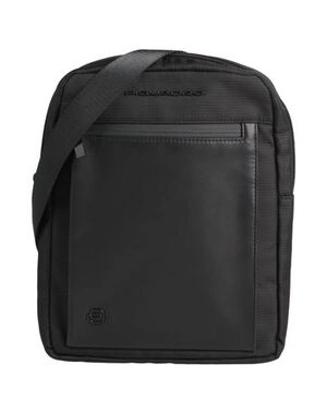 PIQUADRO Cross-body Bag In Leather And Nylon - Black