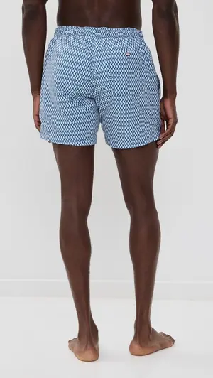 BOSS Geometric Print Swim Trunks