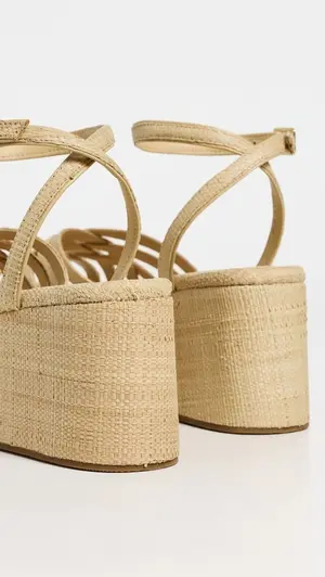 LOEFFLER RANDALL Channing Platform Sandals - Natural