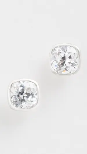 Shashi Cushion Bezel Stud Earrings