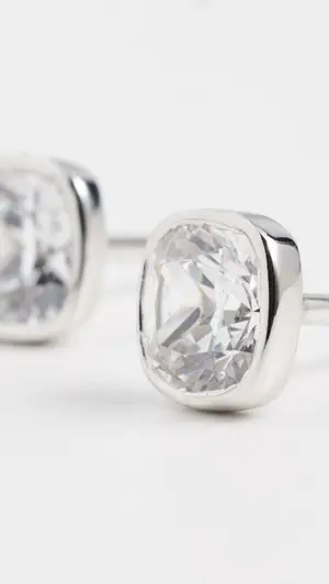 Shashi Cushion Bezel Stud Earrings