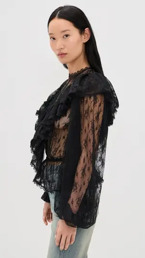 Ronny Kobo Talia Lace Blouse - Black