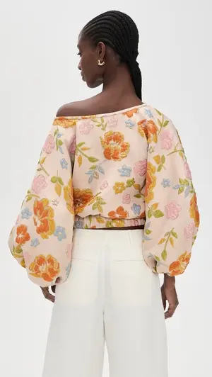 Arianne Elmy Floral Embroidered Jacquard Top