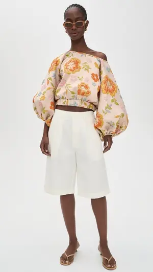 Arianne Elmy Floral Embroidered Jacquard Top