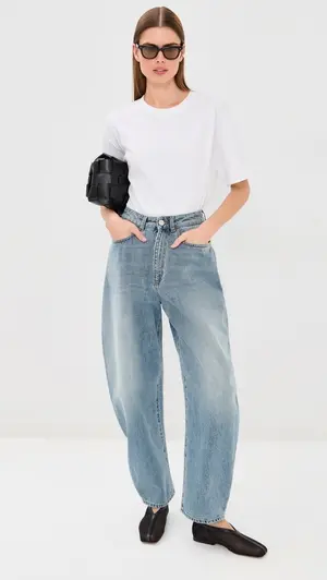 RÓHE High-waist Sculptural Denim Jeans - Classic Blue