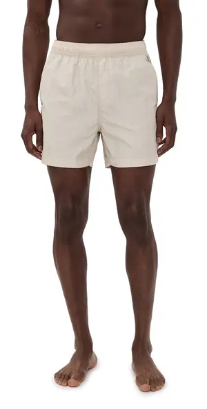 Onia Crinkled Swim Trunks Stone