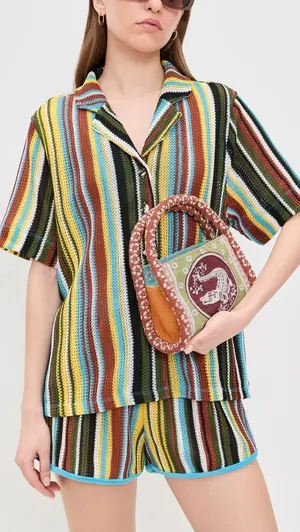 ALEMAIS Alberta Beaded Mini Barrel Bag