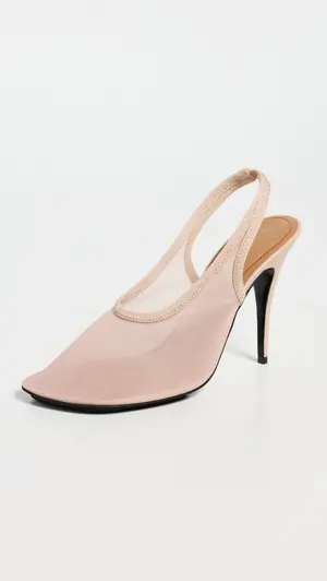 Stella McCartney Slingback Stretch Mesh Pumps - Blush