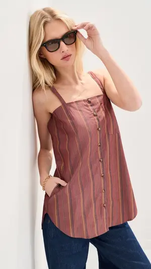 LE BOP Maeve Tunic - Rust Stripe