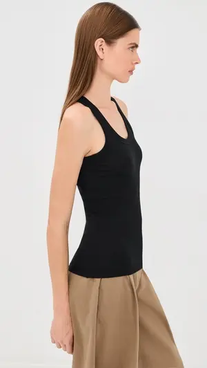 RÓHE Scoop Neck Ribbed Tank Top