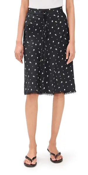 LEE MATHEWS Roxie Silk Printed Midi Skirt