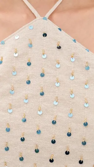 Line & Dot Sunstone Sequin Halter Neck Top