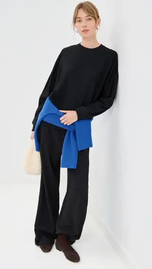 Tibi Lightweight Sweatshirting Winslow Pants - Black