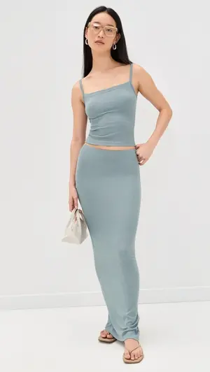 Eterne Ribbed Jersey Emma Skirt - Slate