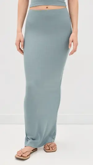 Eterne Ribbed Jersey Emma Skirt - Slate