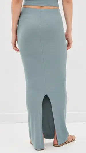 Eterne Ribbed Jersey Emma Skirt - Slate