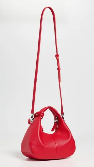 GANNI Mini Grained Hobo Bag - Goji Berry