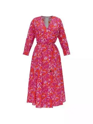 Max Mara Carmo V-neck Midi Dress - Orange